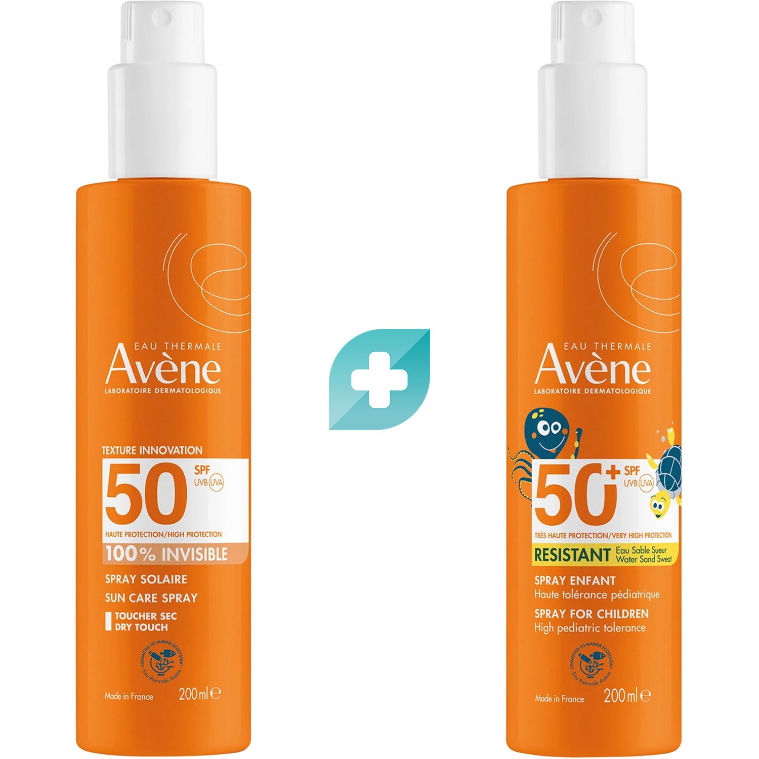 Σετ Avene Invisible Sun Care Spray Spf50, 200ml & Kids Spray Spf50+, 200ml | AptekaPromahon.com
