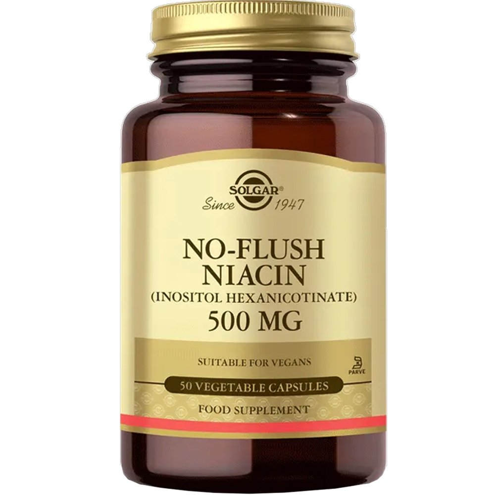 Solgar No-Flush Niacin (Vitamin B3) 500mg, 50veg.caps | AptekaPromahon.com