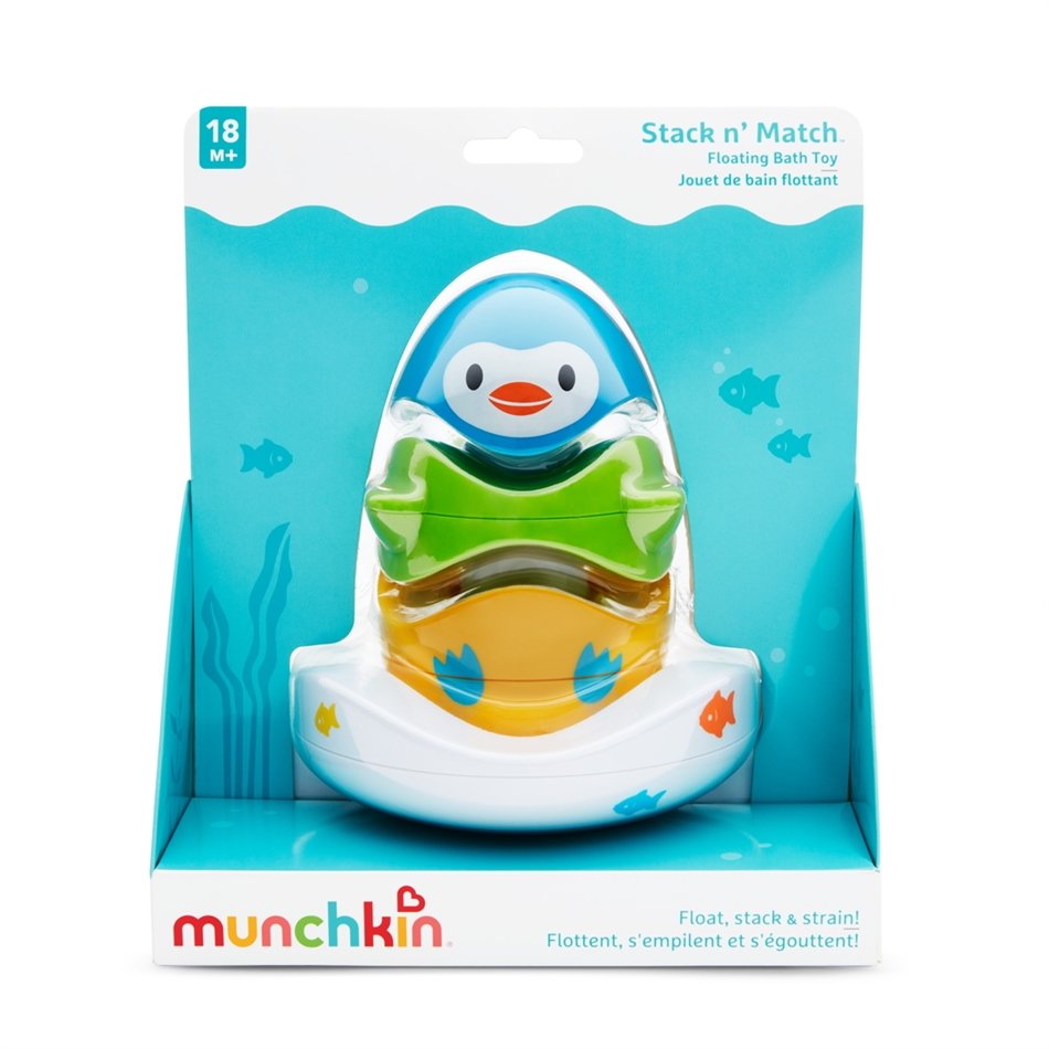 Munchkin Stack N' Match Интерактивна играчка за баня Плаващи пръстени ...