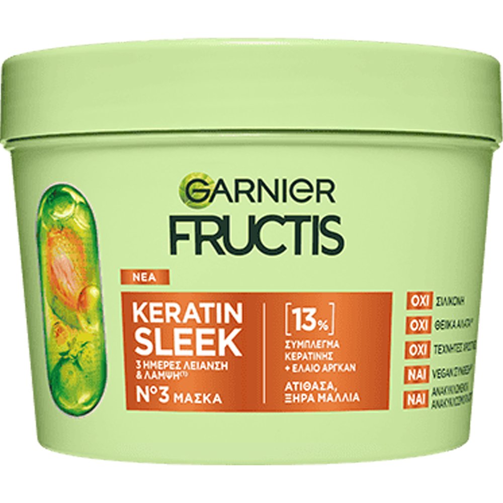Garnier Fructis Keratin Sleek No3 Hair Mask 370ml | AptekaPromahon.com