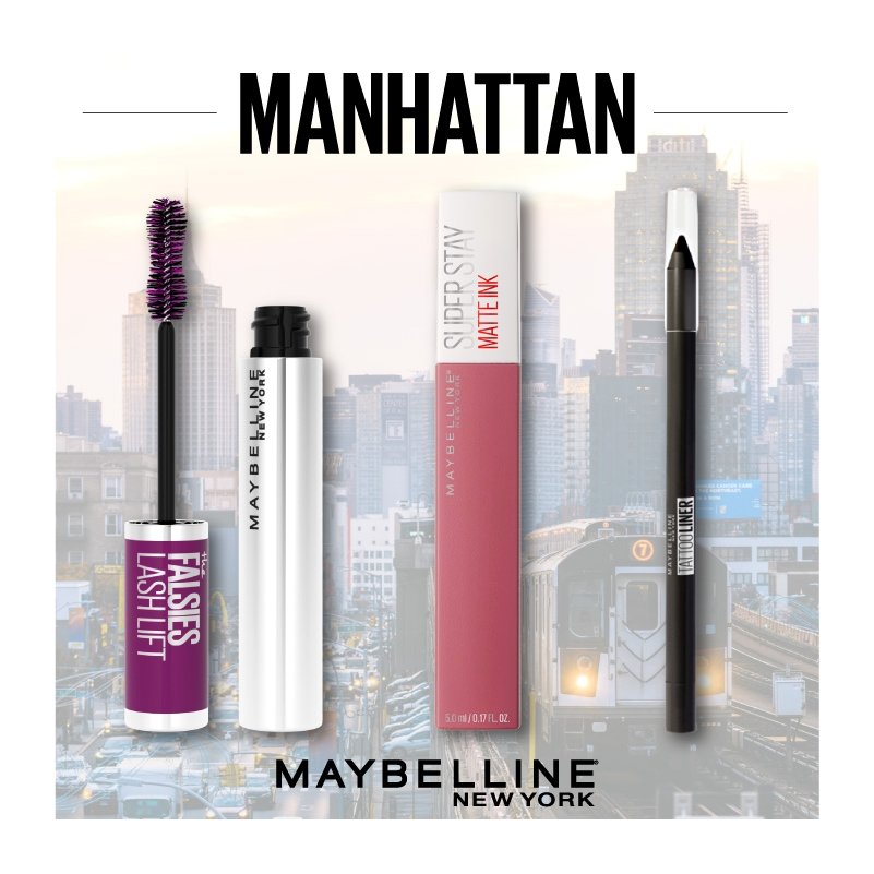 Maybelline Manhattan Make up Set Falsies Lash Lift Mascara 9.6ml,Tattoo ...