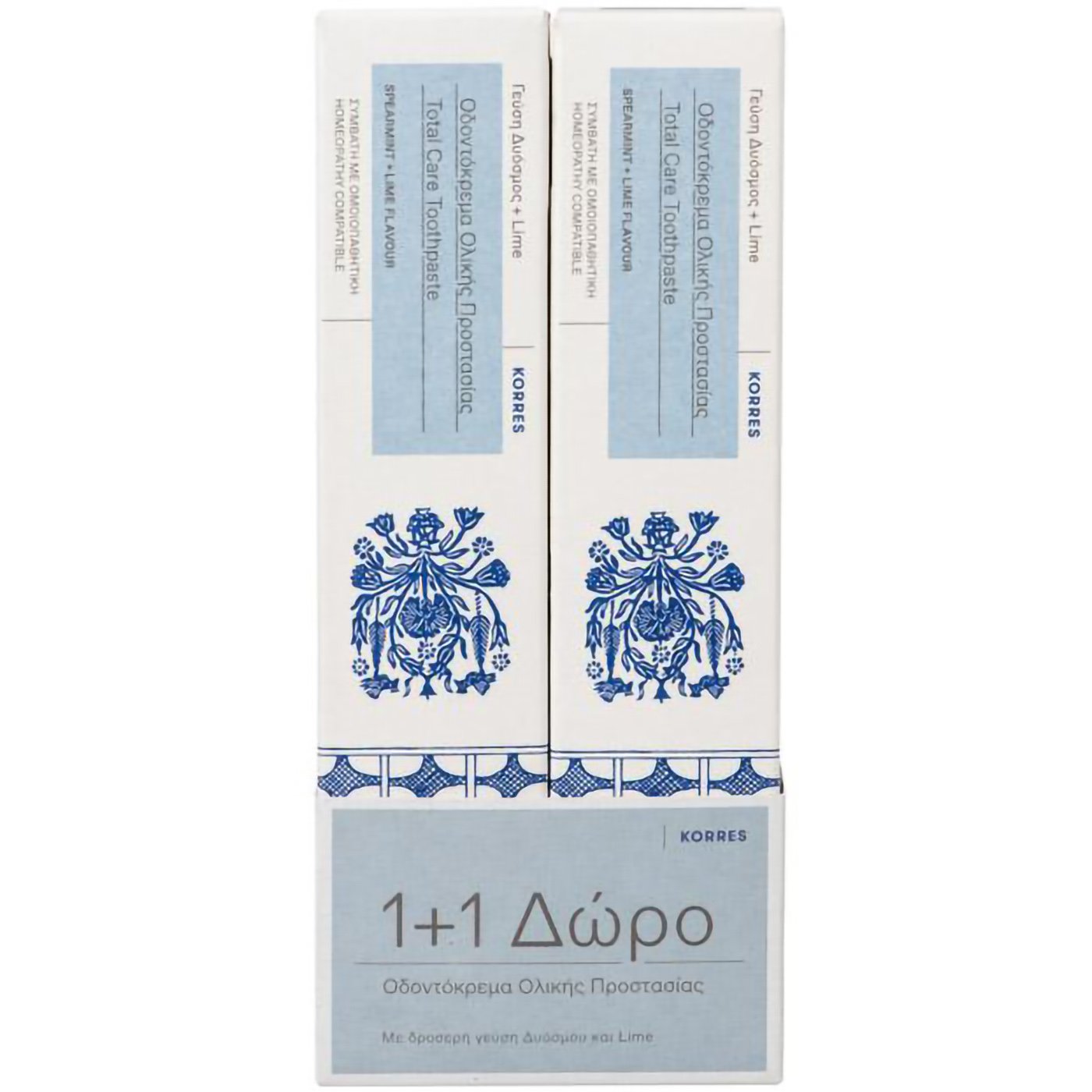 Korres Promo Total Care Toothpaste Spearmint & Lime Flavour 2x75ml ...