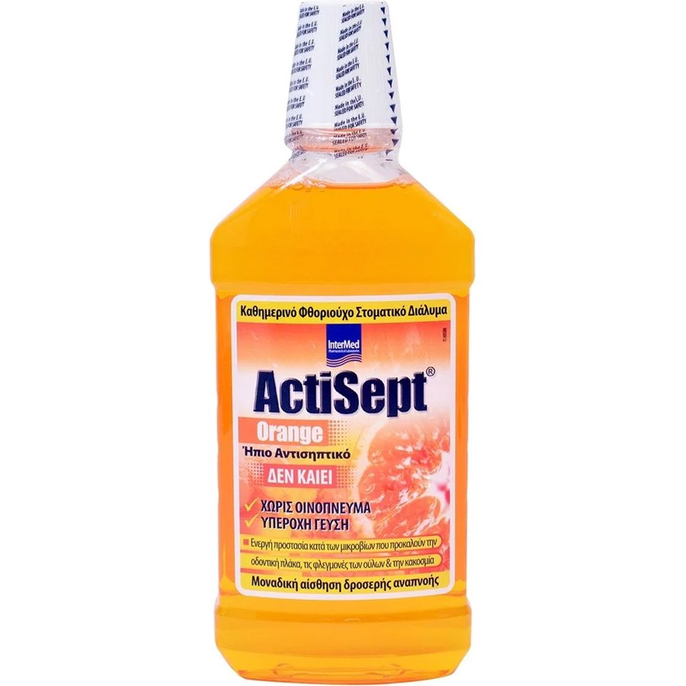 Actisept Orange Mouthwash Ежедневна флуорна вода за уста с леко ...
