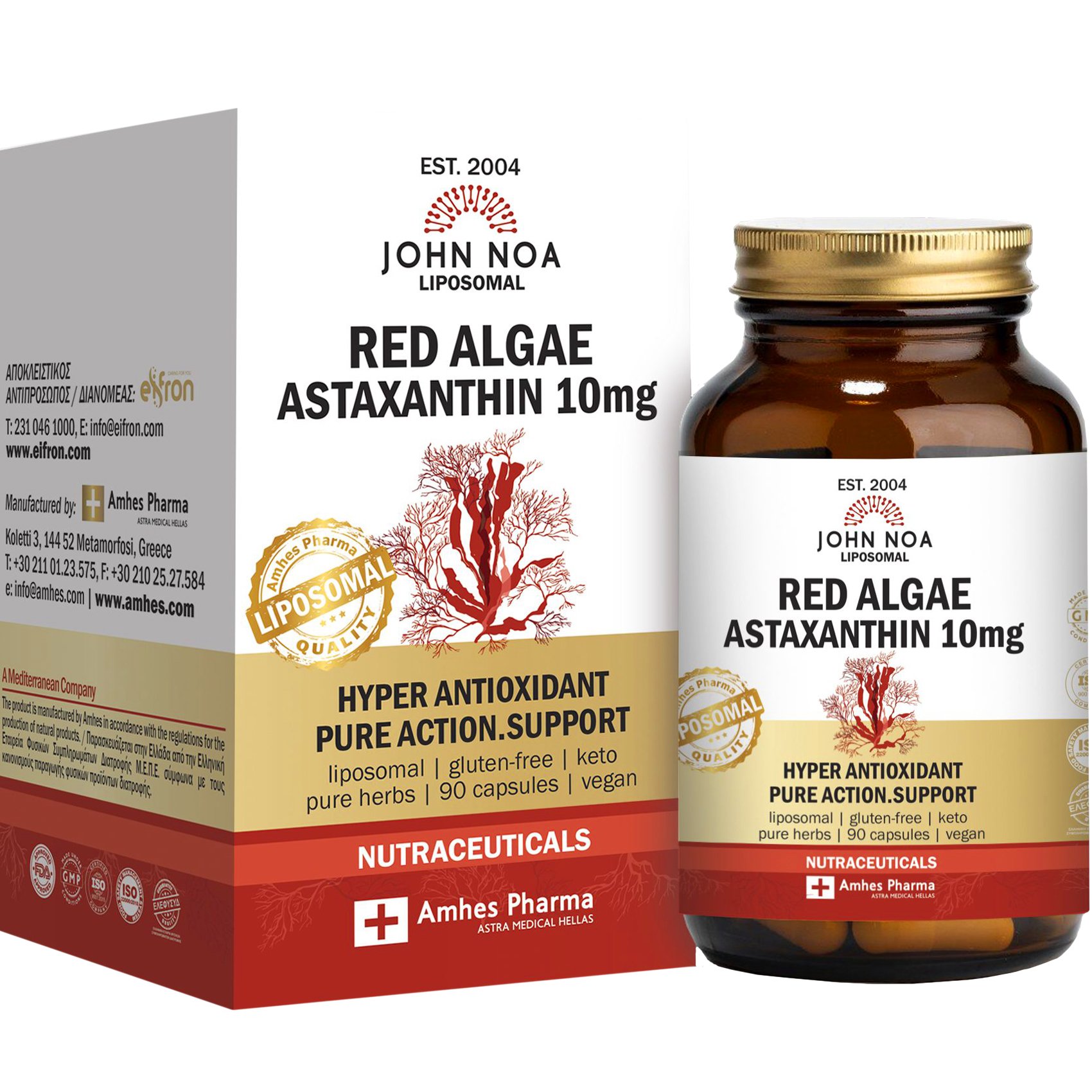 John Noa Liposomal Red Algae Astaxanthin 10mg 90caps | AptekaPromahon.com