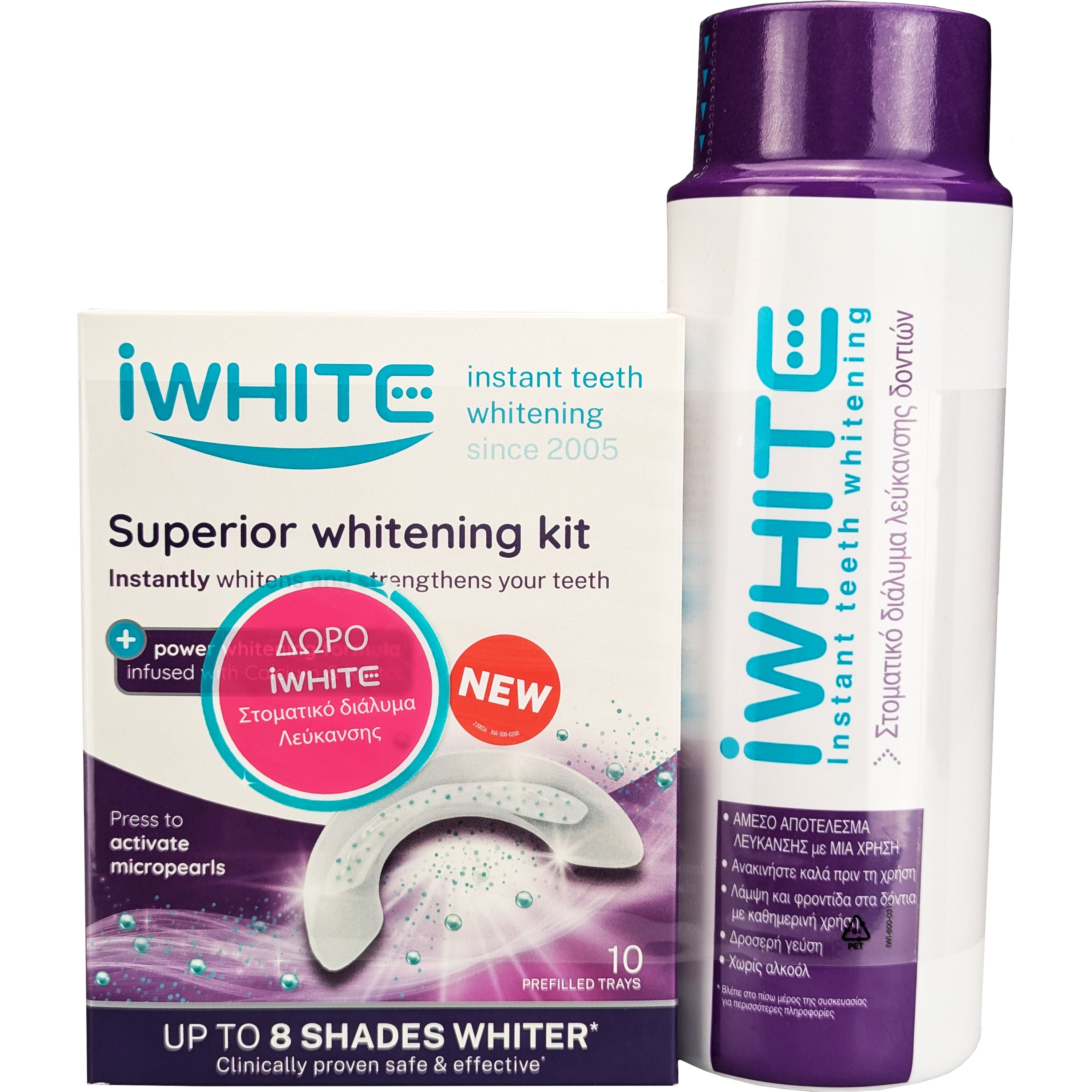 iWhite Promo Superior Whitening Kit 10 бр & Whitening Mouthwash 500ml ...