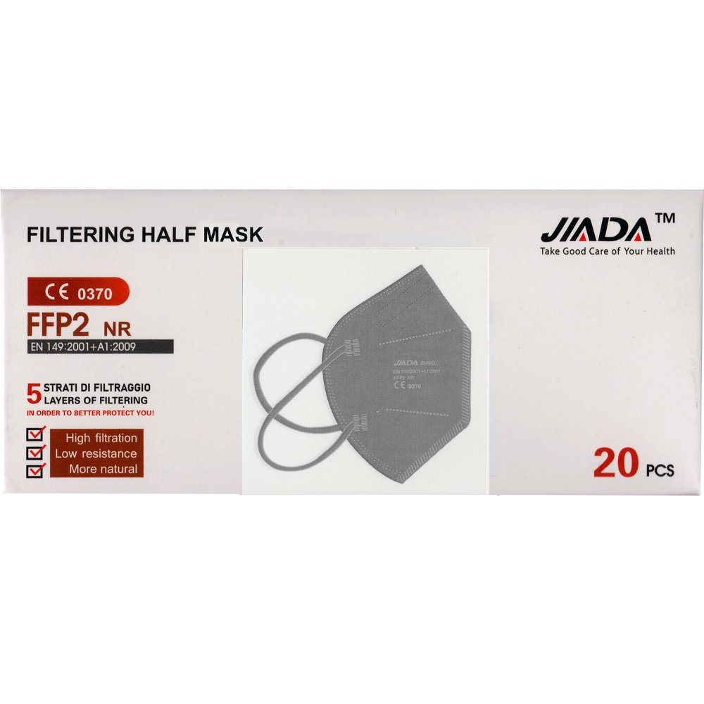 Jiada Filtering Half Mask FFP2 NR, 20 бр - Сив | AptekaPromahon.com