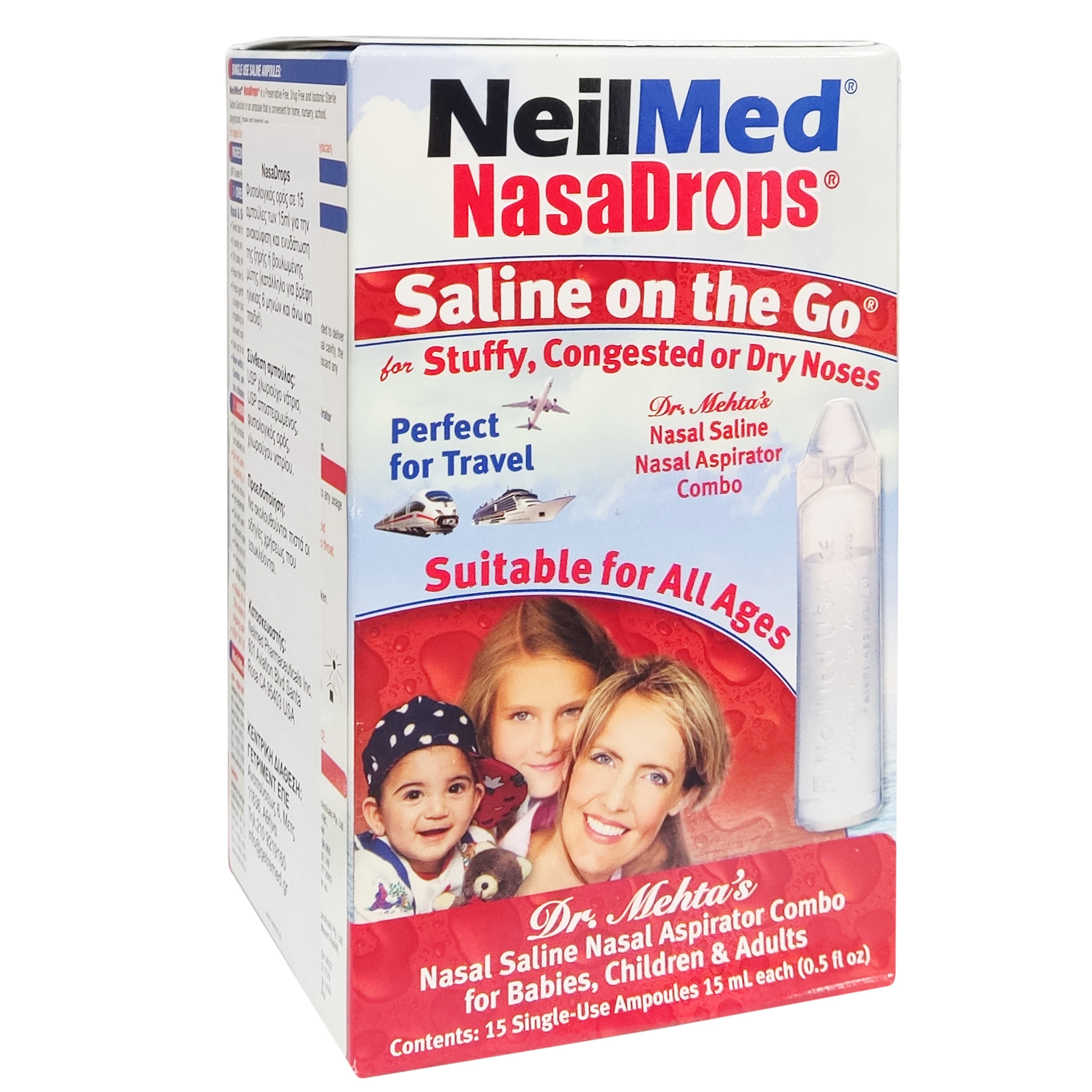 NeilMed Nasadrops Saline on the Go 15 ampoules x 15ml | AptekaPromahon.com