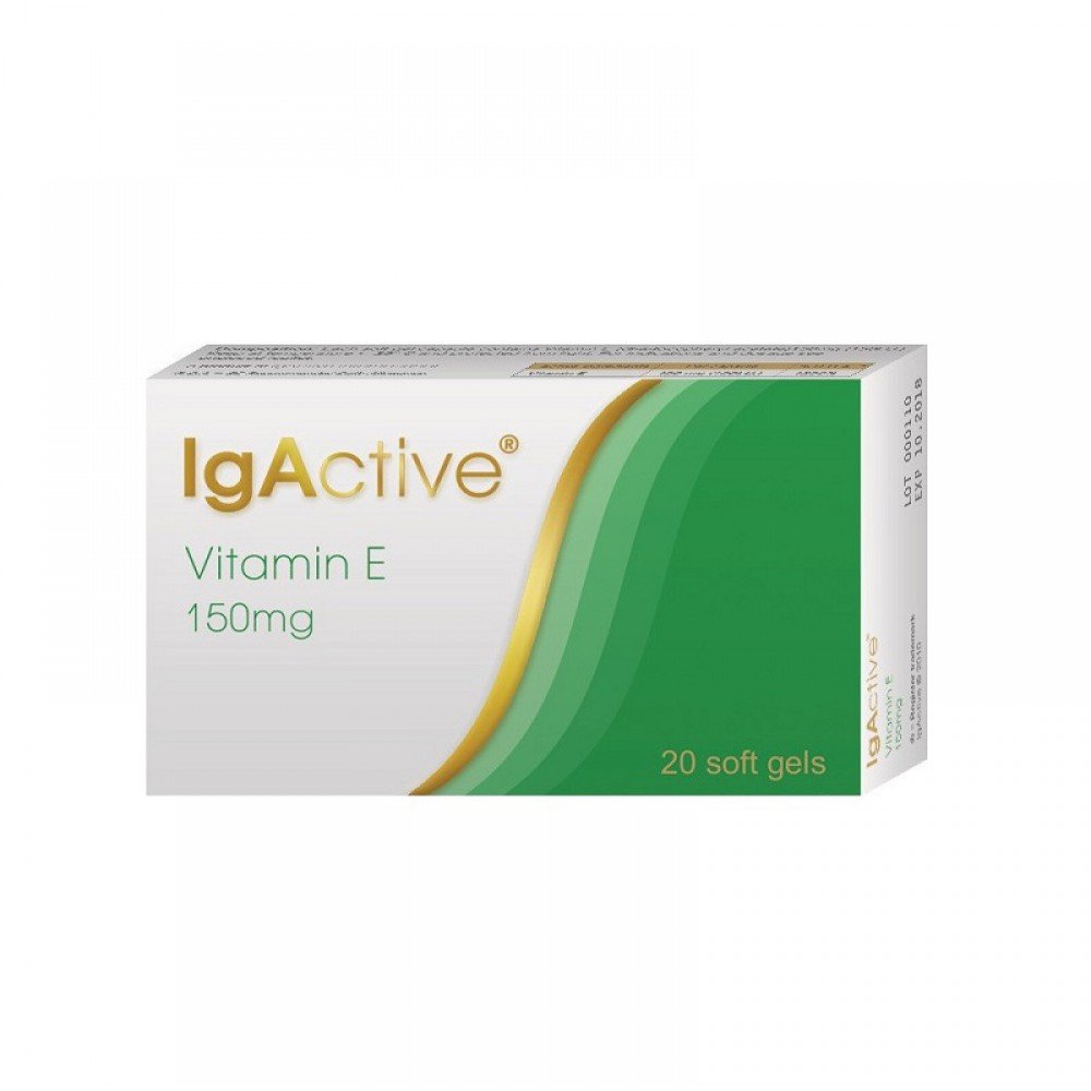 Igactive Vitamin E Хранителна добавка с витамин Е 150mg 20 Soft.caps ...